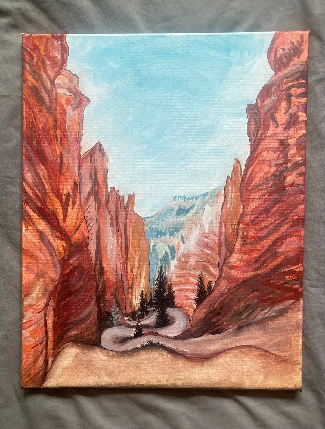 Original Bryce Canyon Acrylic Painting: Utah Red Rock Landscape - Etsy