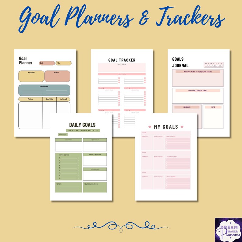 Printable Goal Planner – Goal Setting Workbook for Productivity and ...
