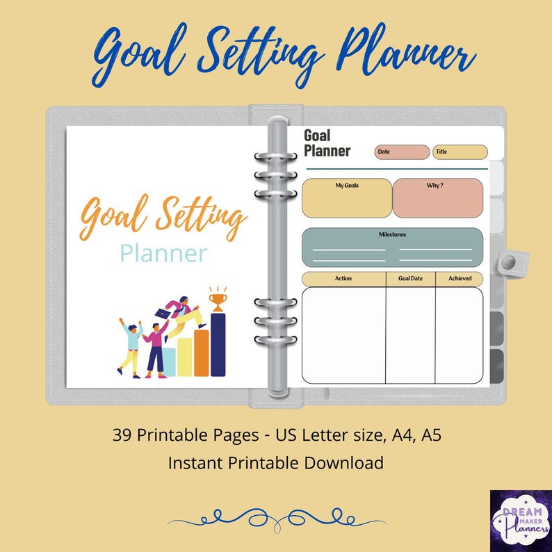 Printable Goal Planner – Goal Setting Workbook for Productivity and ...