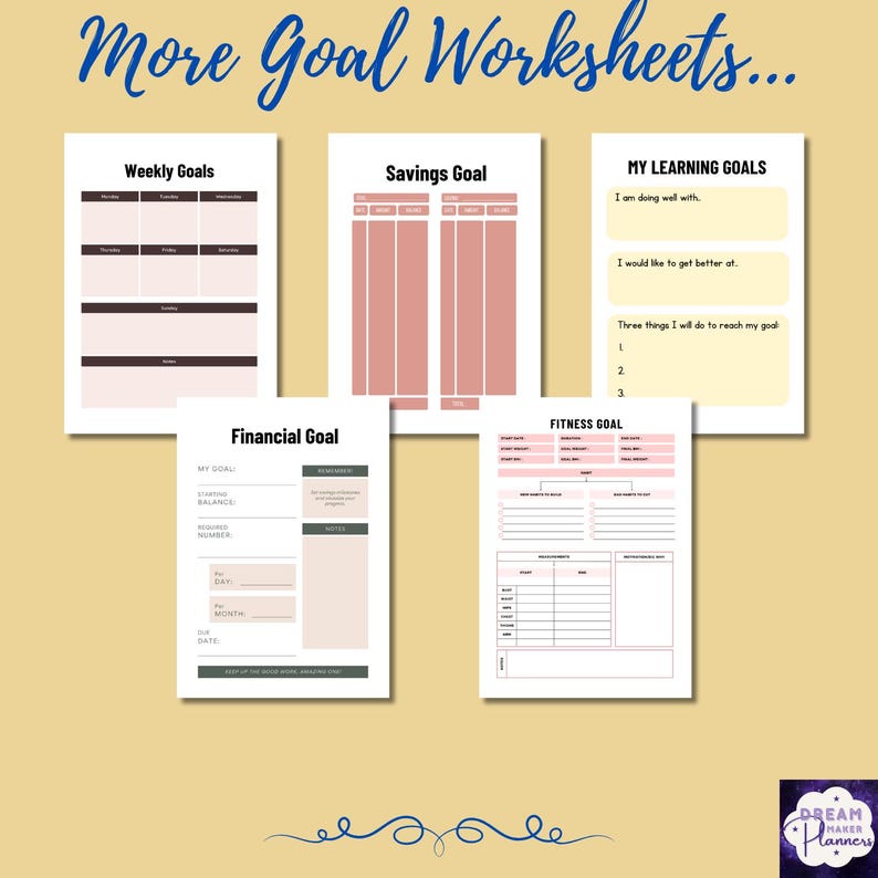 Printable Goal Planner – Goal Setting Workbook for Productivity and ...