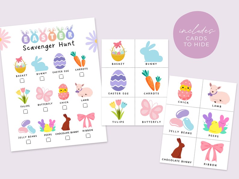 Printable Easter Scavenger Hunt Game Kids Activity (digital Download ...