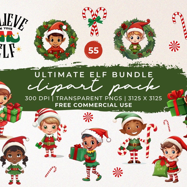 Elf Clipart - Etsy