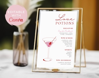 Valentine's Day Cocktail Menu - Etsy