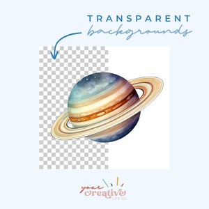 Watercolor Planets Clipart: Solar System PNG Bundle (commercial Use) - Etsy