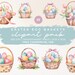Watercolor Easter Egg Basket Clipart Pack Commercial Use Easter Clipart ...