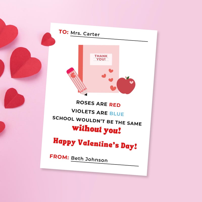 Teacher Valentines - Etsy