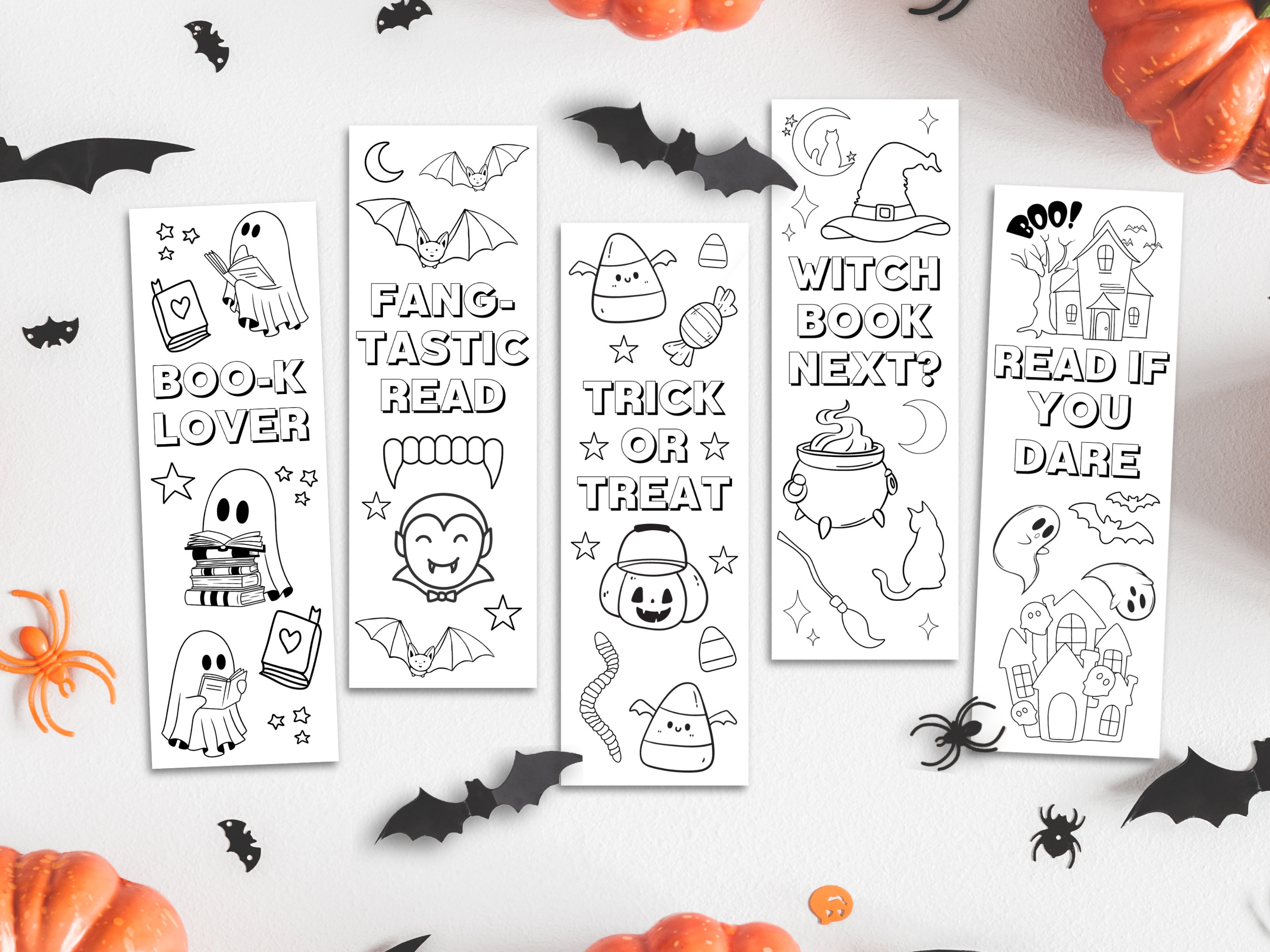 Printable Halloween Coloring Bookmarks: Kids Classroom Activity ...