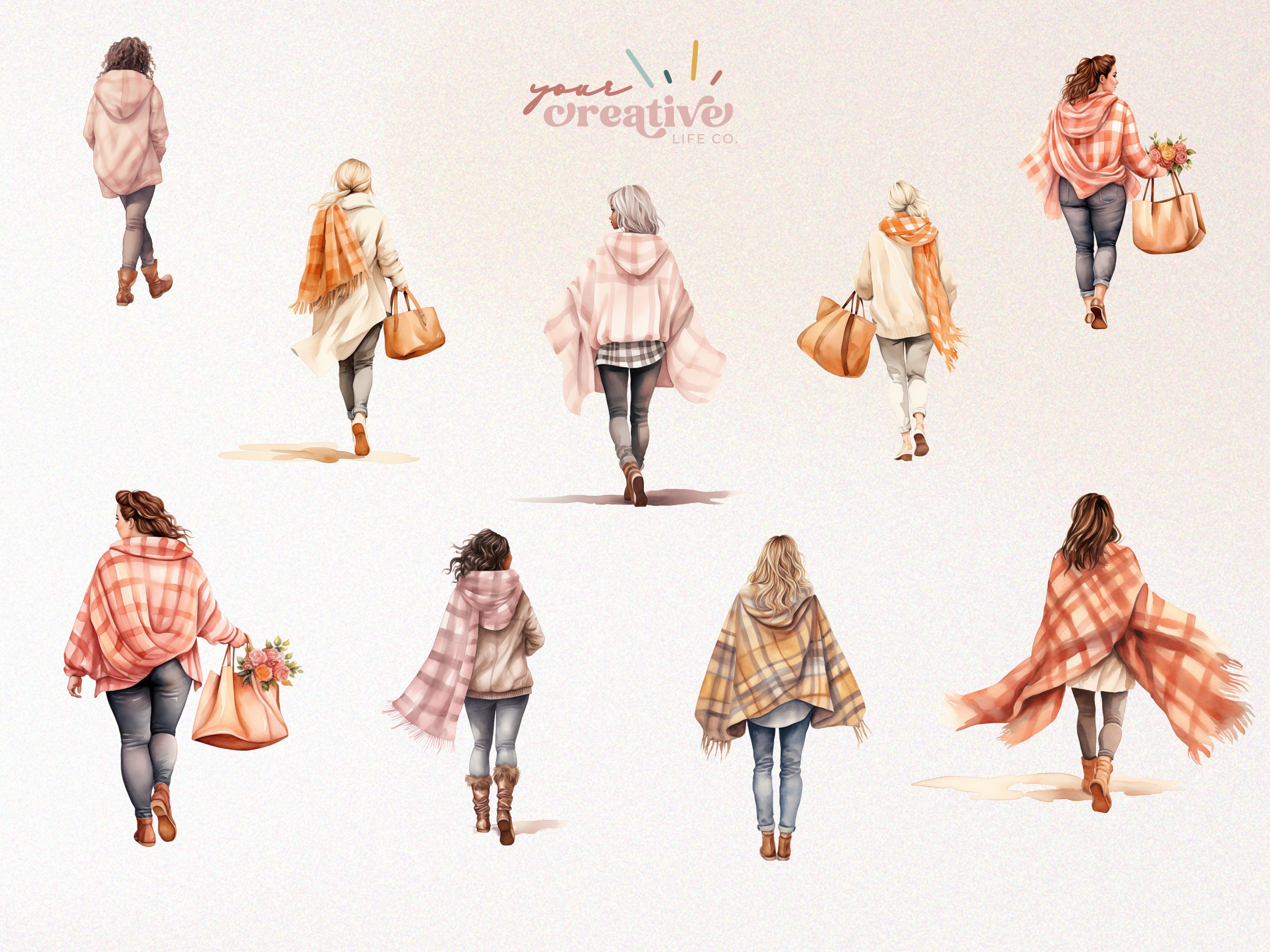 Watercolor Fall Clipart Bundle Watercolor Autumn Clipart - Etsy