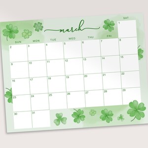 Editable March 2025 Calendar | Watercolor Printable Calendar | Monthly ...