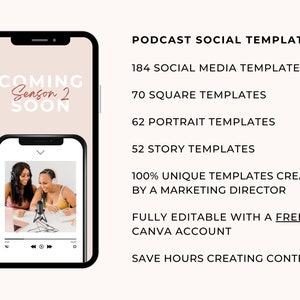 184 Podcast Social Media Templates | Podcasting Instagram Post + Story ...