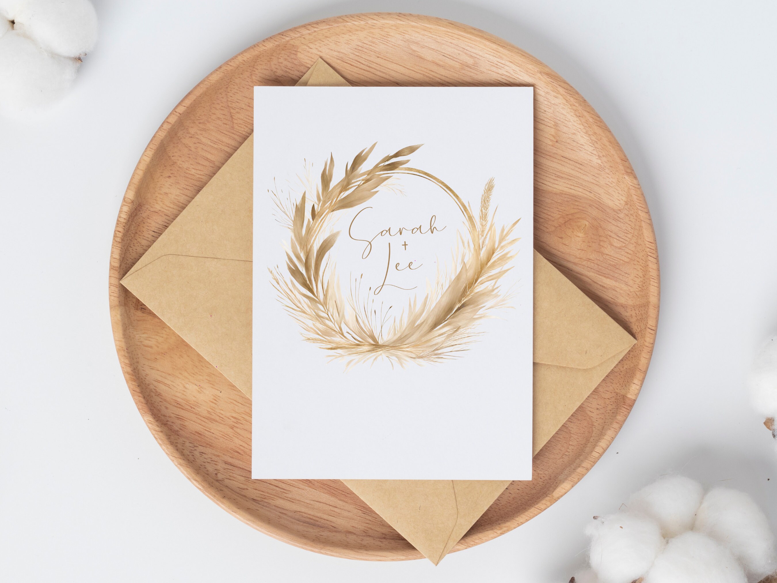 Watercolor Pampas Wreath Clipart Bundle Dried Pampas Grass Frame ...