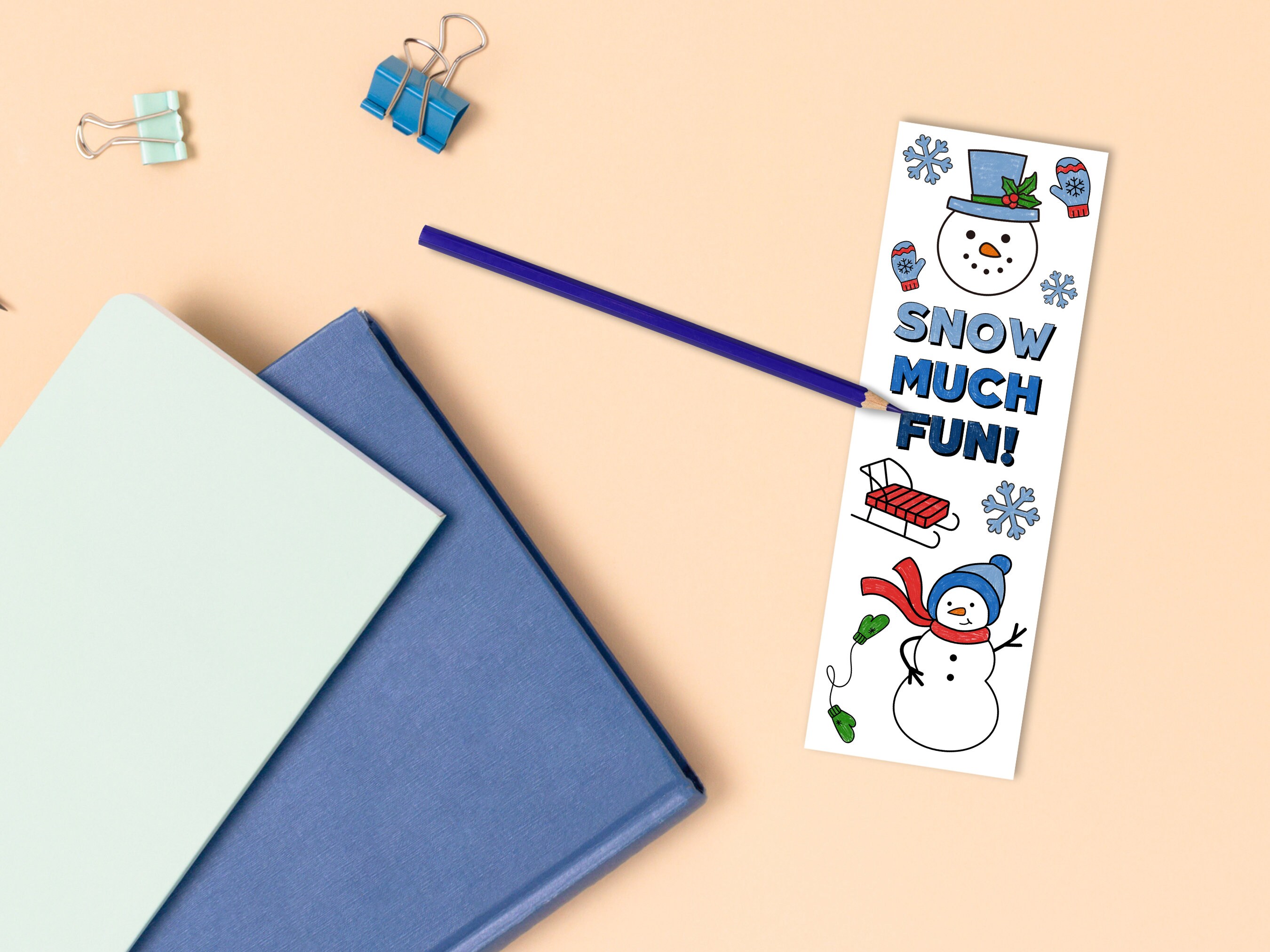 Christmas Coloring Bookmarks: Printable Kids Holiday Activity (digital ...