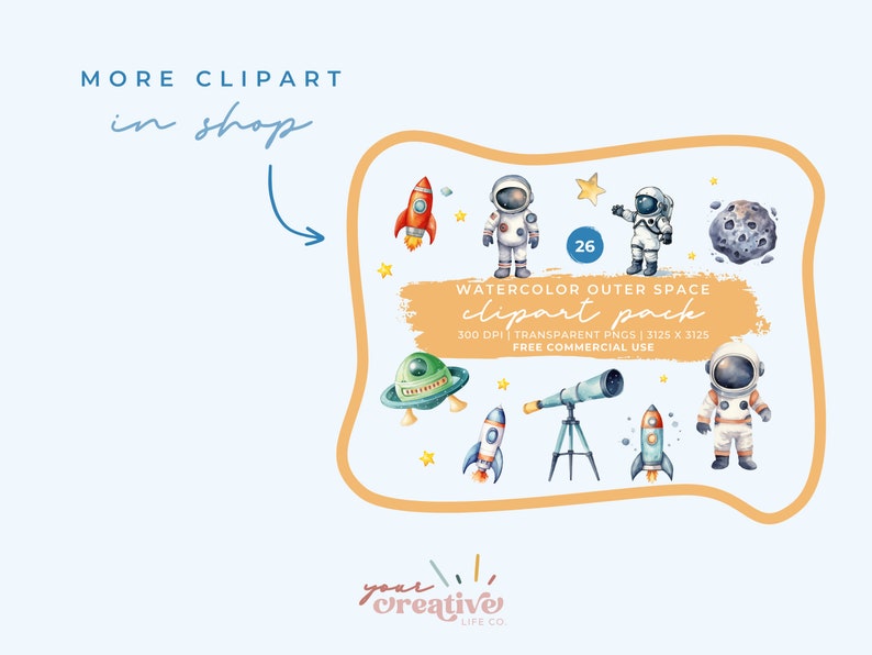 Watercolor Solar System Clipart Pack Commercial Use Planets Clipart ...