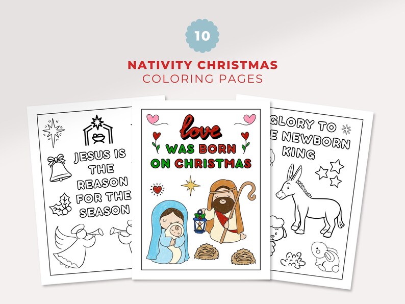 Printable Christmas Coloring Pages | Nativity Coloring Book for Kids ...
