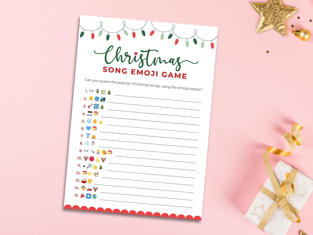 Christmas Song Emoji Game: Printable Holiday Trivia (digital Download ...
