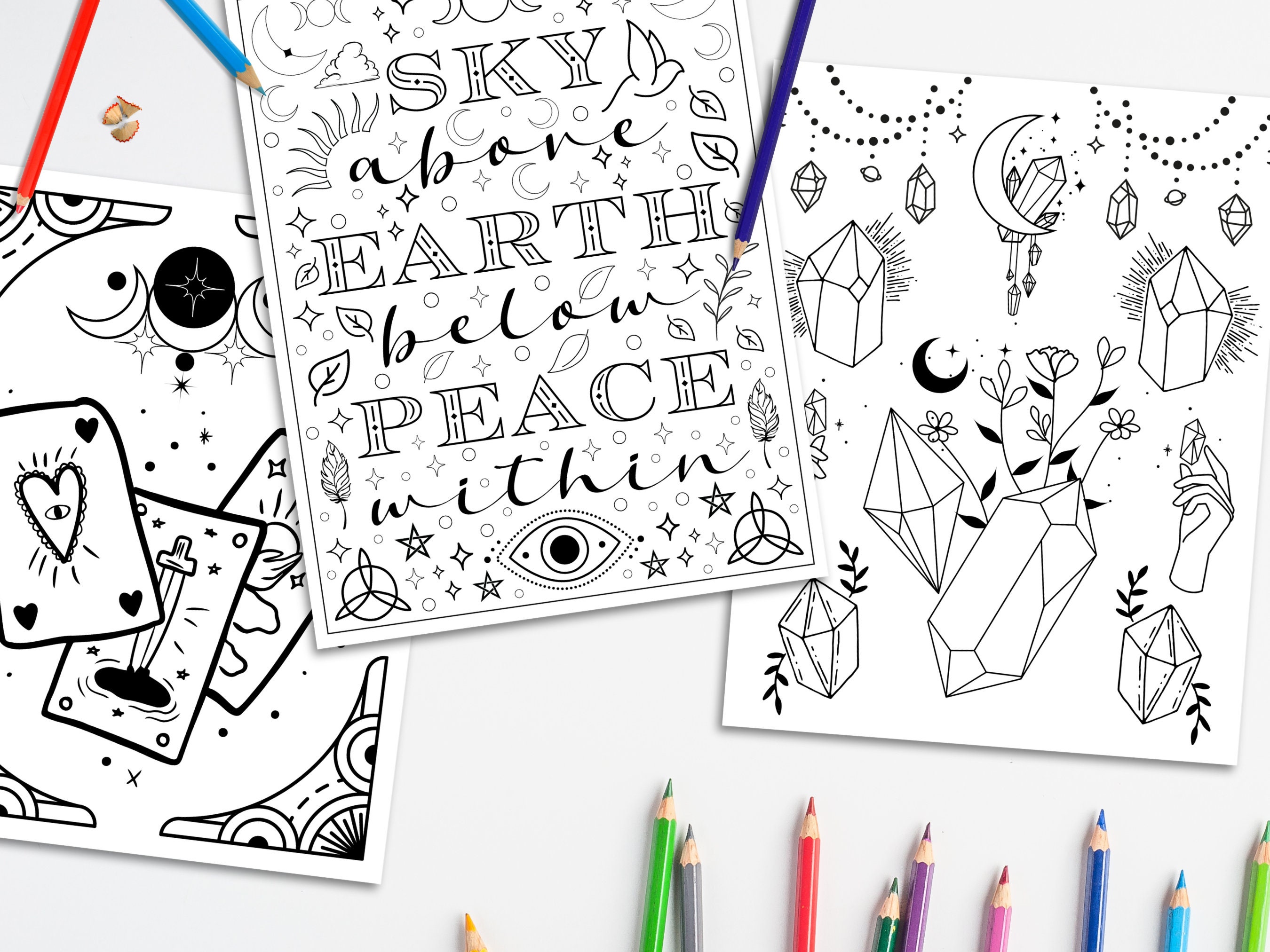 Witch Coloring Book for Adults Witch Coloring Pages Mystic Coloring ...