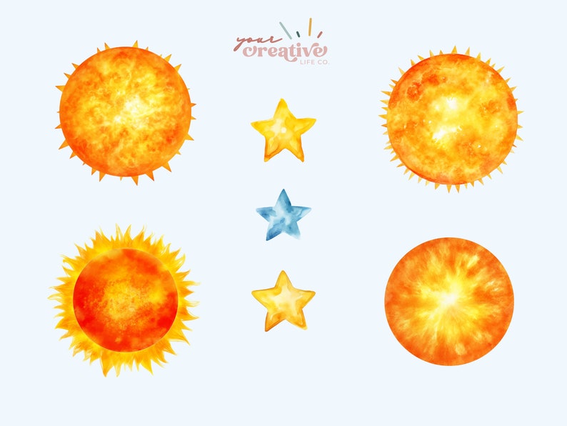 Watercolor Solar System Clipart Pack Commercial Use Planets Clipart ...