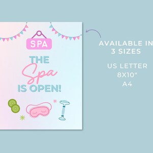 Spa Party Signs | Pamper Party Printable Signs | Spa Birthday Party ...