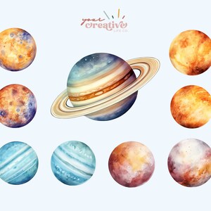 Watercolor Solar System Clipart Pack | Commercial Use Planets Clipart ...