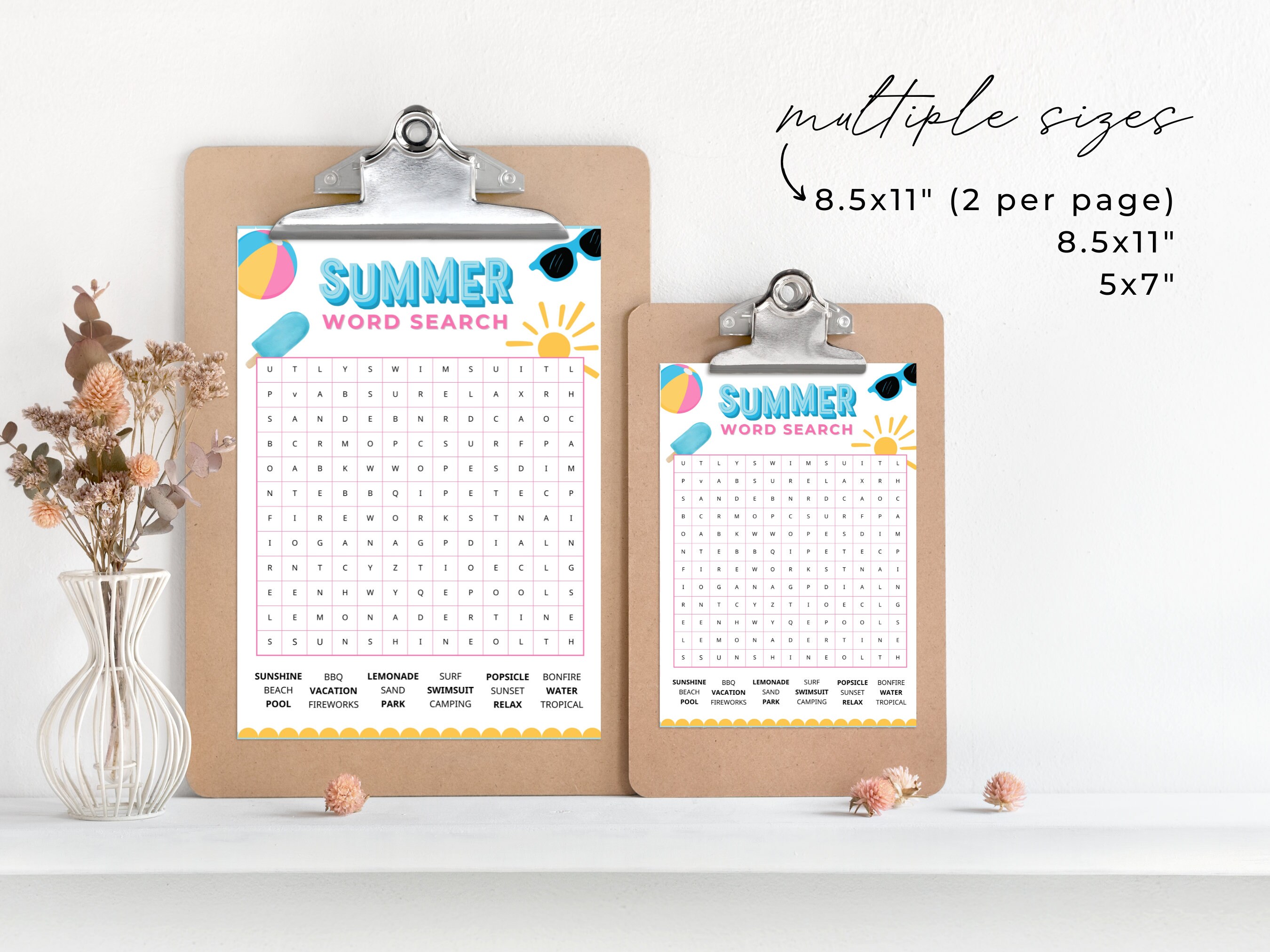 Printable Summer Word Search Game: Kids & Teens Activity (digital ...