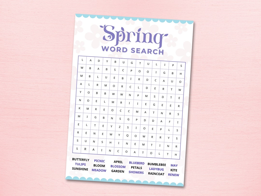 Printable Spring Word Search: Easter Classroom Activity (digital ...