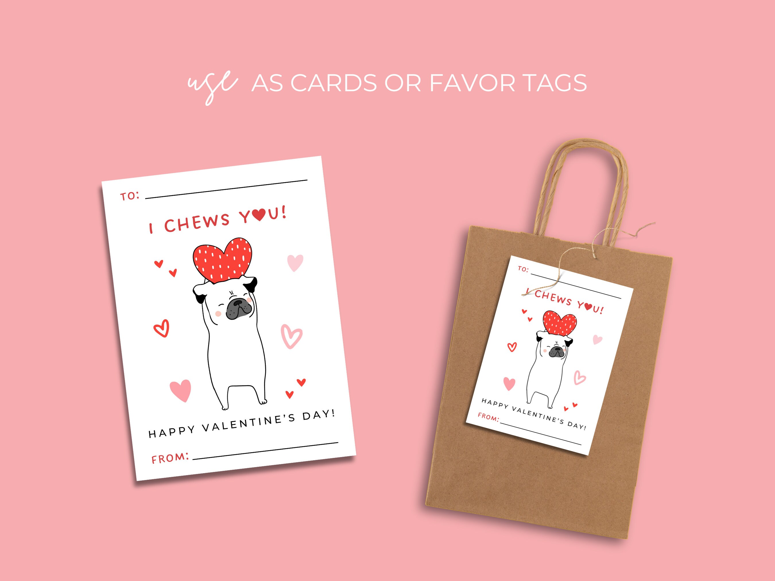Printable Dog Valentine's Day Cards Classroom Valentine's Day Cards for ...