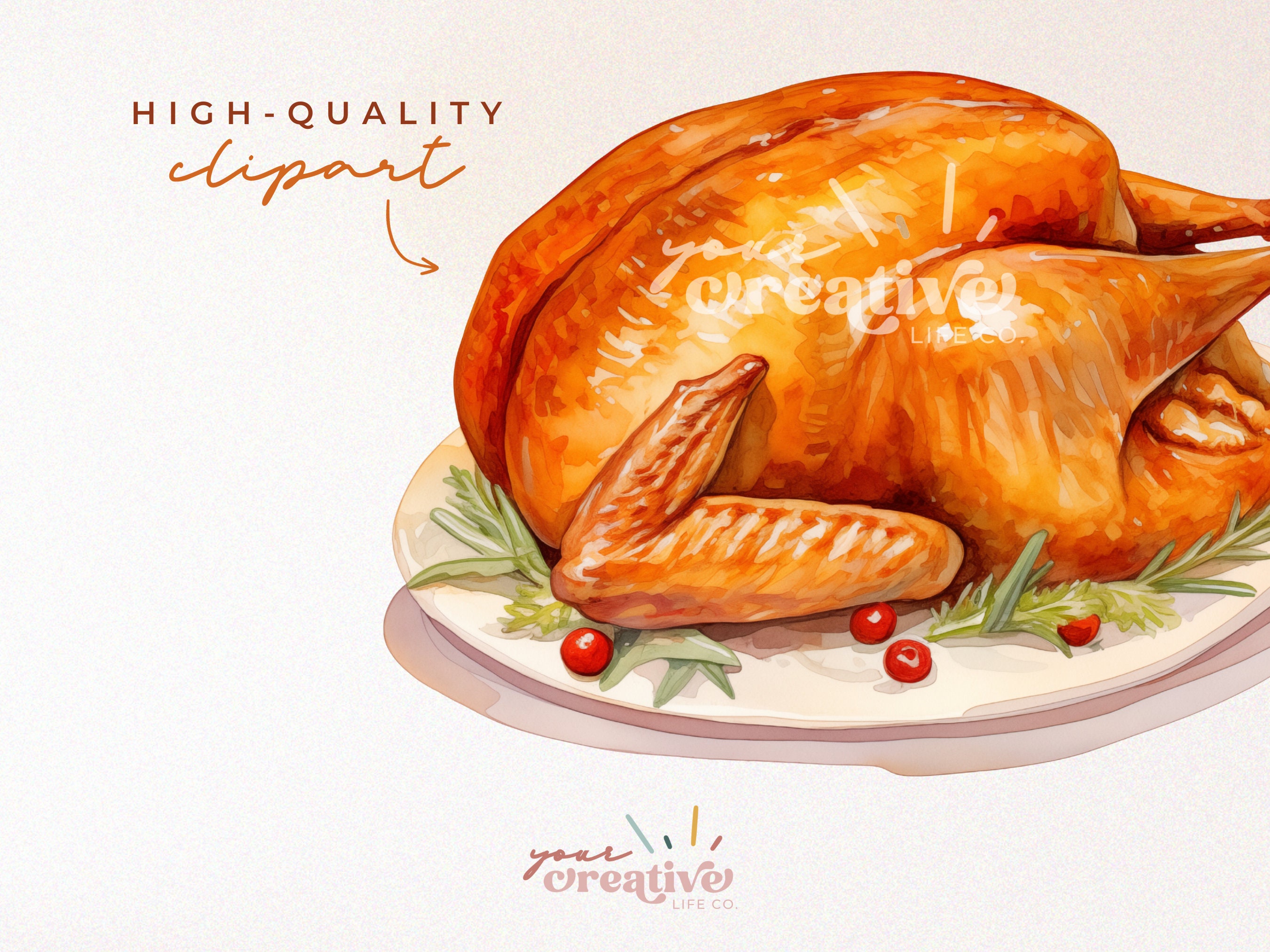 Watercolor Thanksgiving Clipart Bundle Watercolor Fall Clipart ...