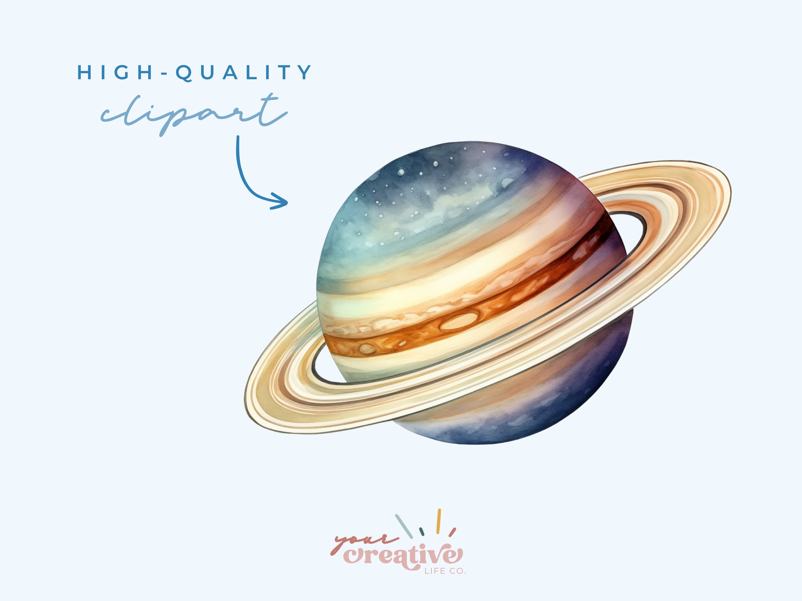 Watercolor Solar System Clipart Pack Commercial Use Planets Clipart ...
