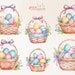 Watercolor Easter Egg Basket Clipart Pack Commercial Use Easter Clipart ...