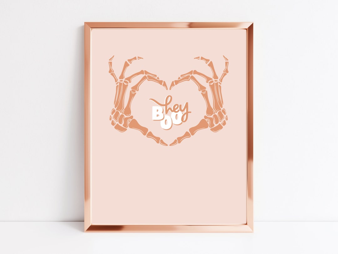 Hey Boo Halloween Print Boho Halloween Art Halloween Printable Wall Art ...