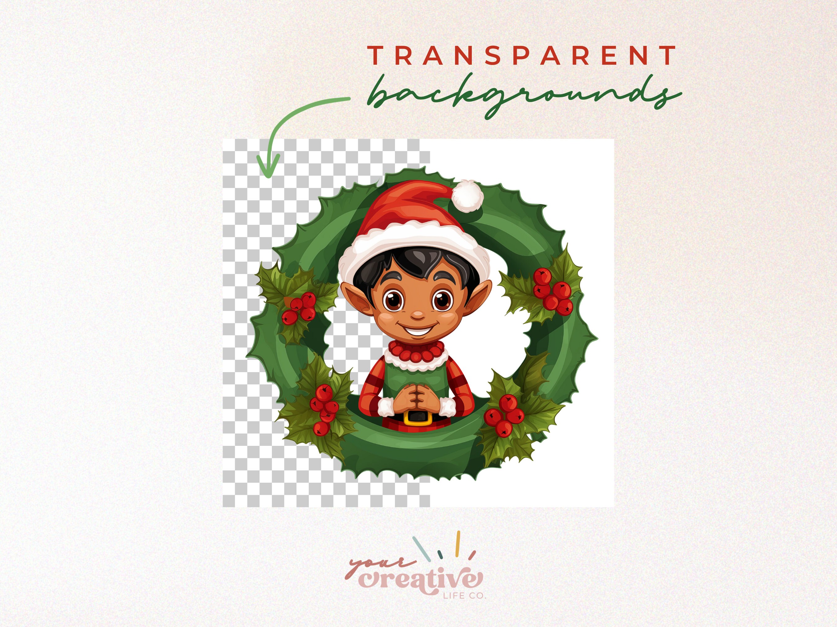 Cute Christmas Elf Clipart Bundle Commercial Use Christmas Clipart Elf ...