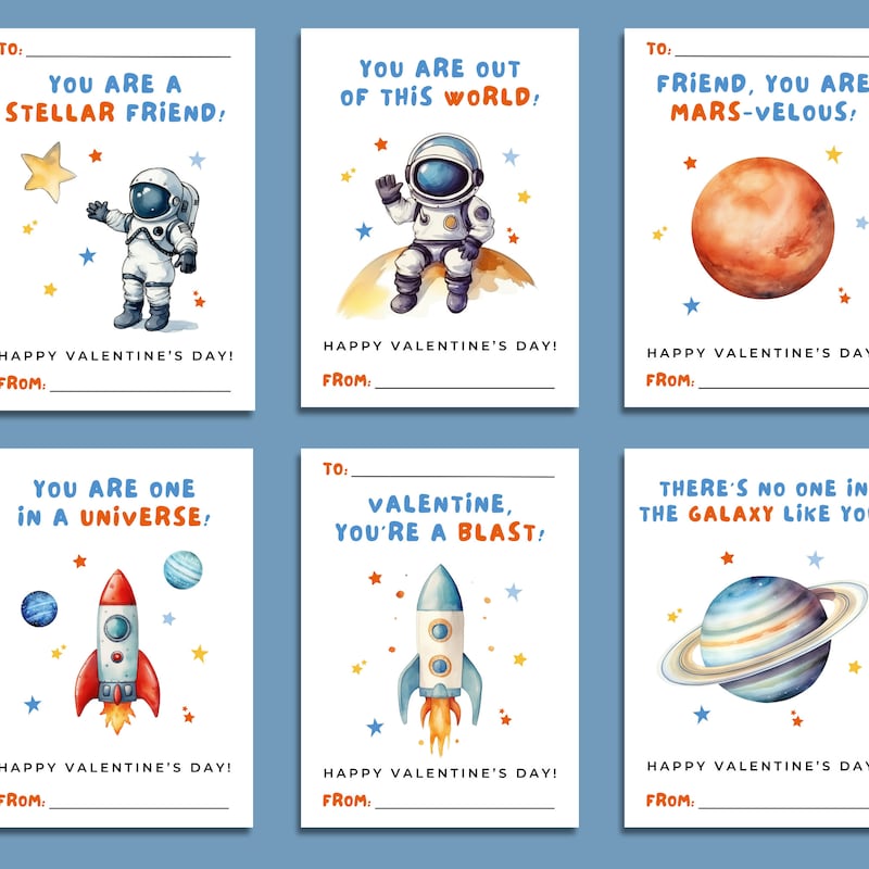 Space Valentines Tags - Etsy