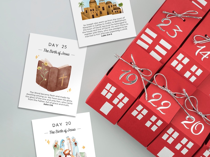 Printable Nativity Advent Calendar Cards: 25 Days of Scripture ...