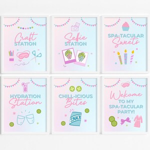 Spa Party Signs | Pamper Party Printable Signs | Spa Birthday Party ...