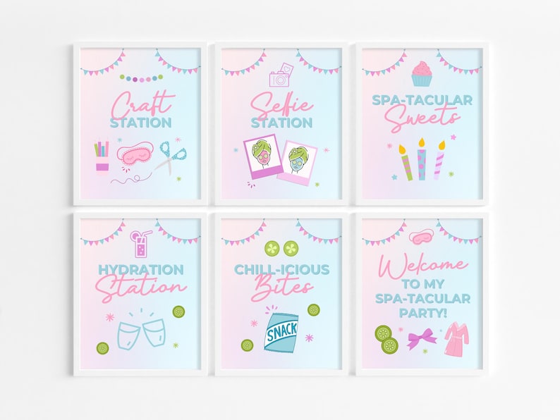 Spa Party Signs: 15 Pamper Party Printables (digital Download) - Etsy