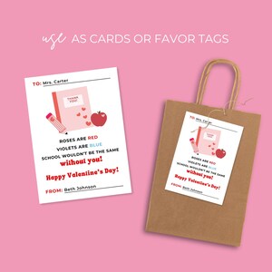 Editable Teacher Valentine Printable Classroom Valentines Teacher Gift ...