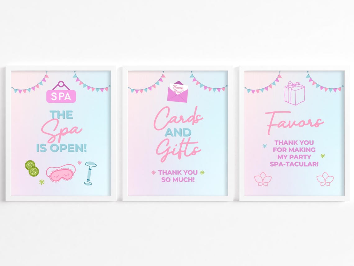 Spa Party Signs: 15 Pamper Party Printables (digital Download) - Etsy