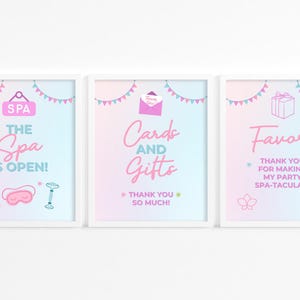 Spa Party Signs | Pamper Party Printable Signs | Spa Birthday Party ...