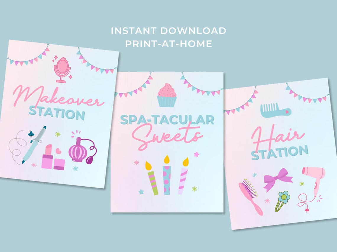 Spa Party Signs: 15 Pamper Party Printables (digital Download) - Etsy