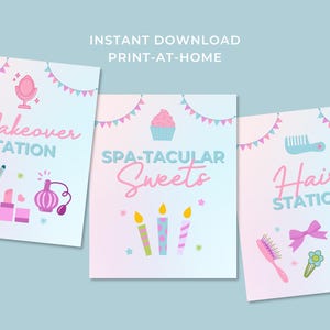 Spa Party Signs | Pamper Party Printable Signs | Spa Birthday Party ...
