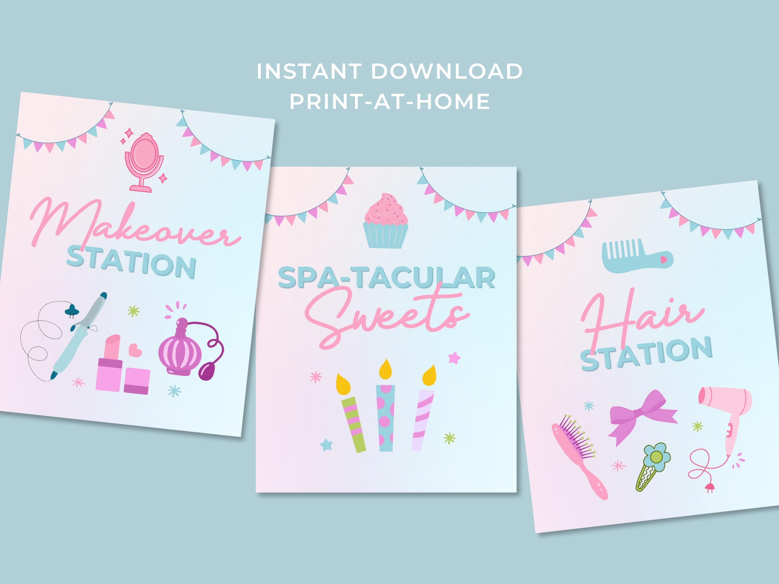 Spa Party Signs: 15 Pamper Party Printables (digital Download) - Etsy