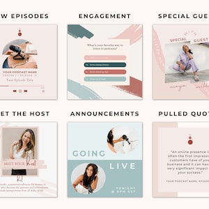 184 Podcast Social Media Templates | Podcasting Instagram Post + Story ...