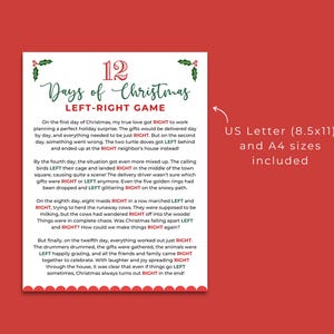 Printable Christmas Left Right Game: Holiday Party Activity (digital ...