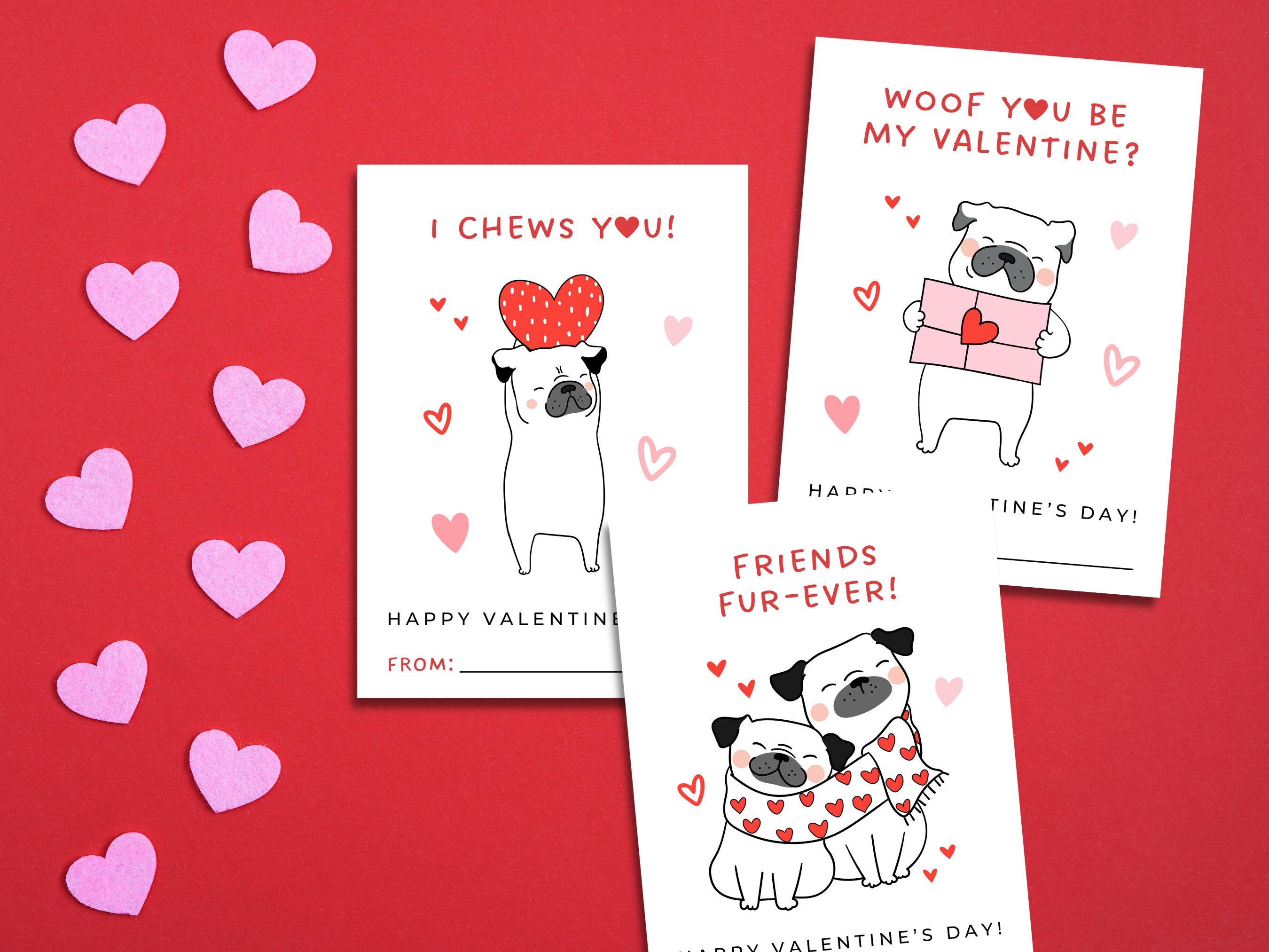 Printable Dog Valentine's Day Cards Classroom Valentine's Day Cards for ...