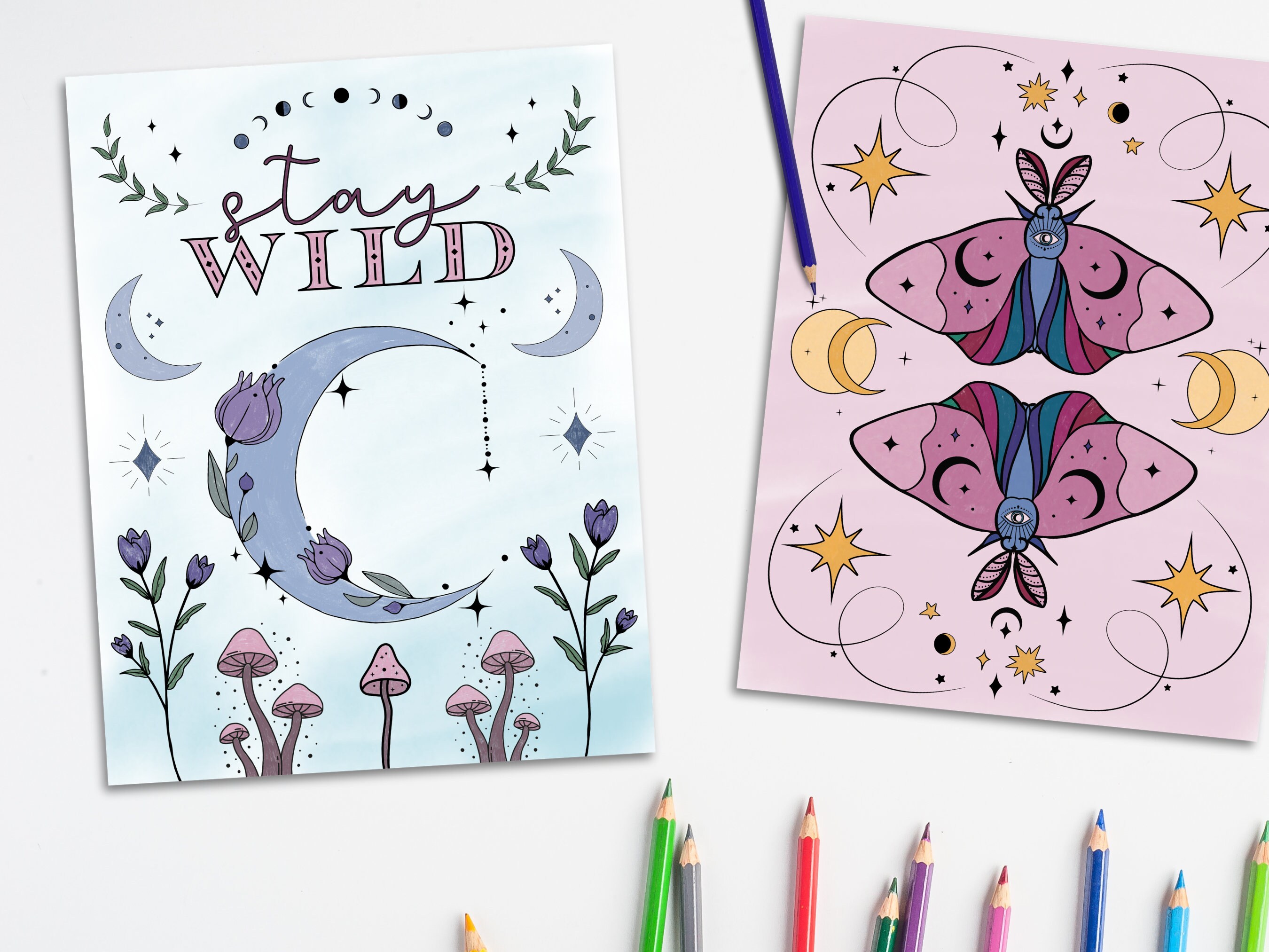 Witch Coloring Book for Adults Witch Coloring Pages Mystic Coloring ...