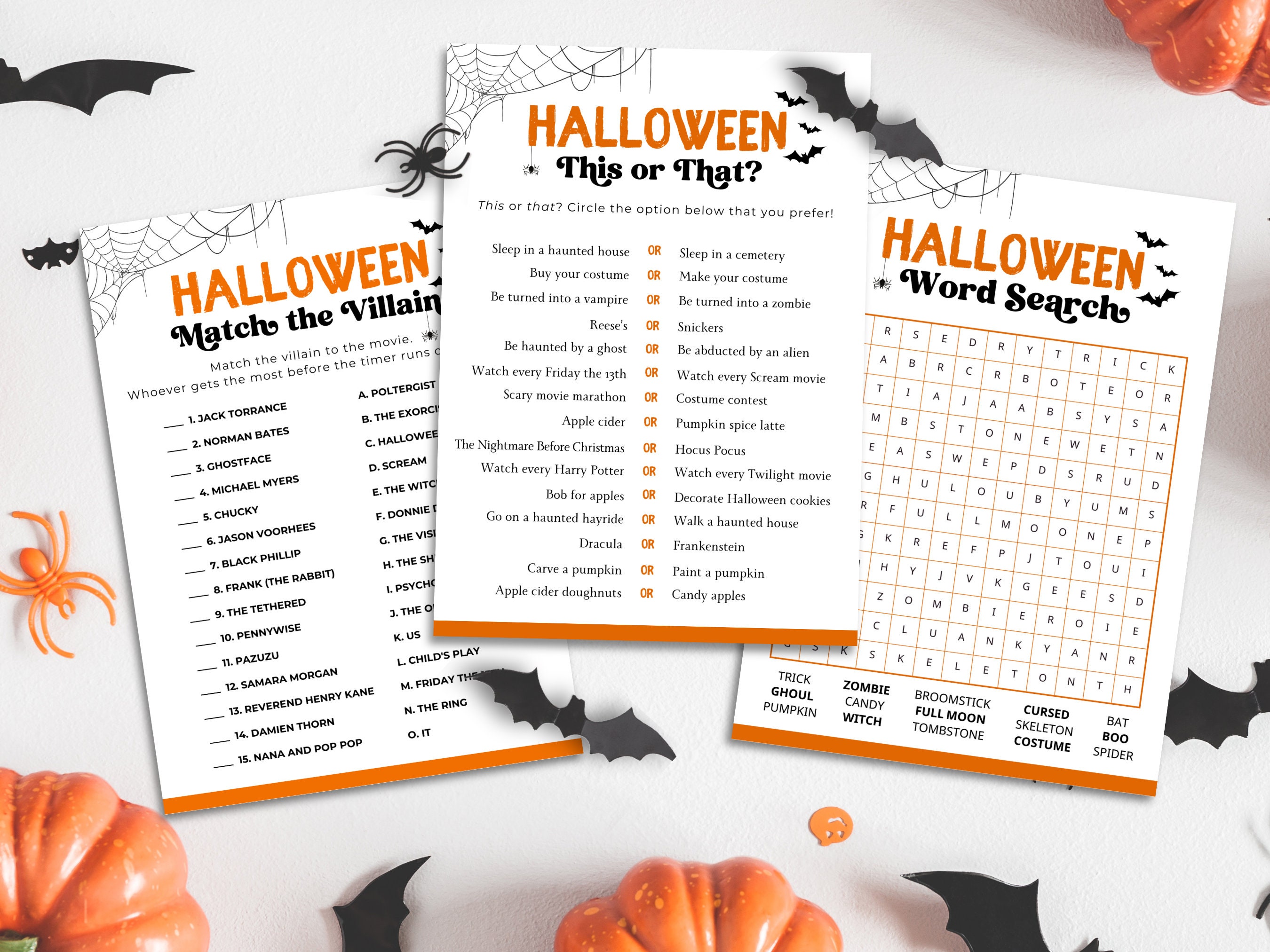 Halloween Game Bundle Fun Halloween Party Game Printable Halloween Game ...