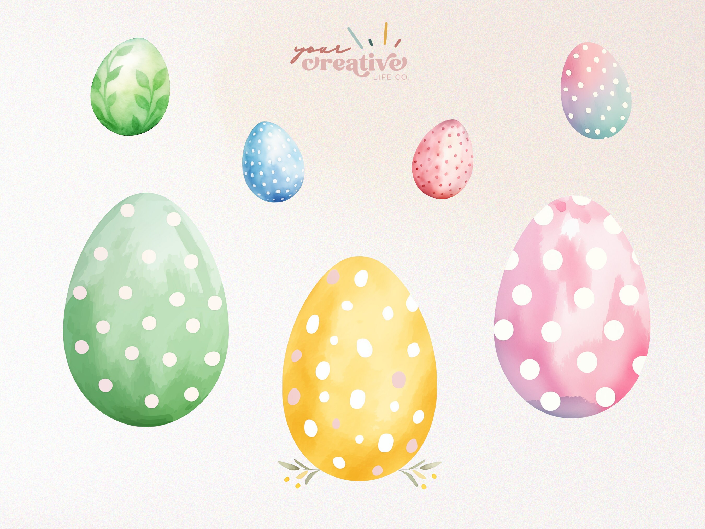 Watercolor Easter Egg Clipart Pack Commercial Use Easter Clipart Pastel ...