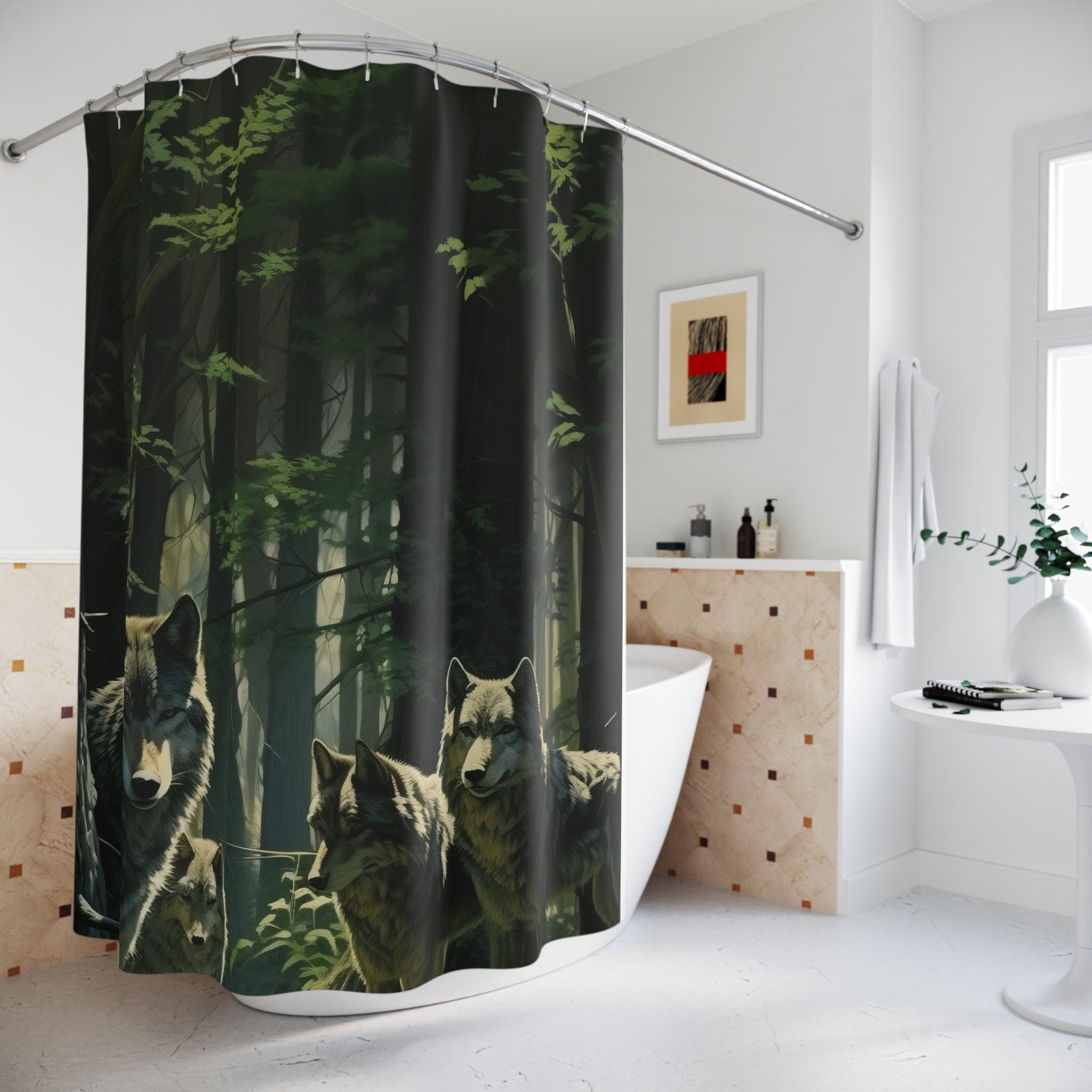 Wolves Gather in the Forest Shower Curtain - Etsy