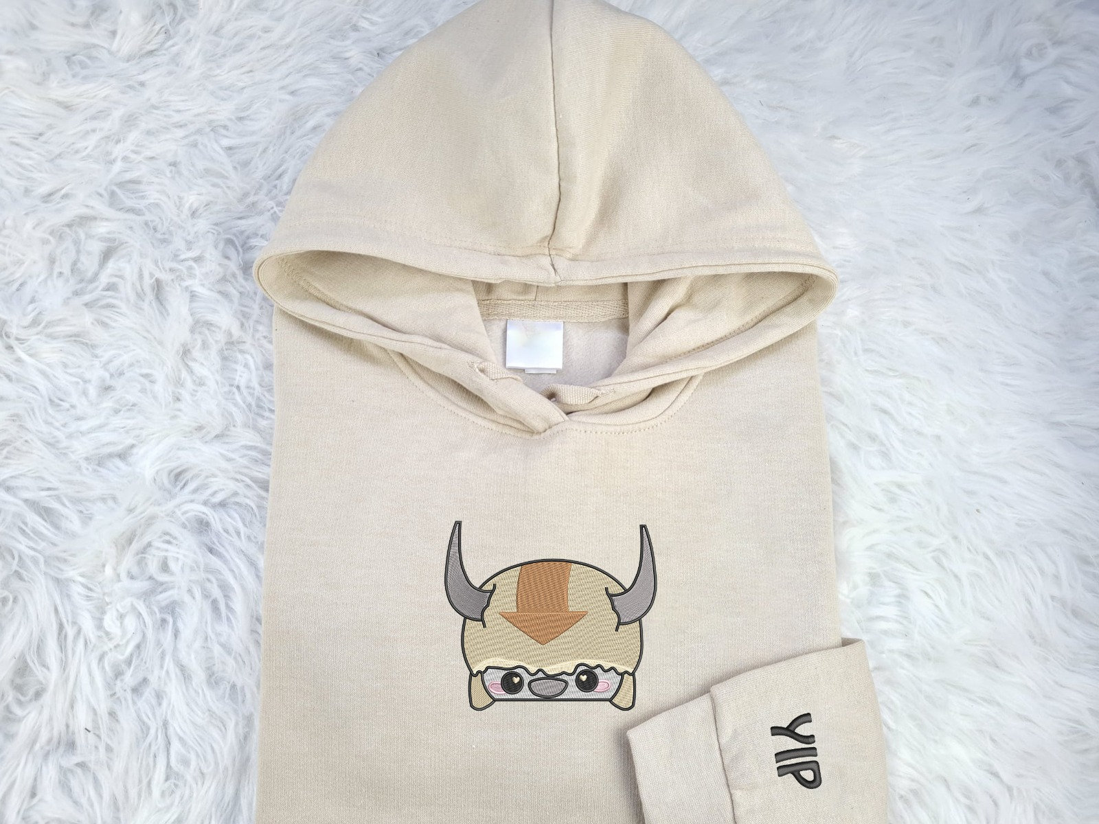 Embroidered A.p.p.a Hoodies, Cute Bison A.v.at.ar Pullover Hoody ...