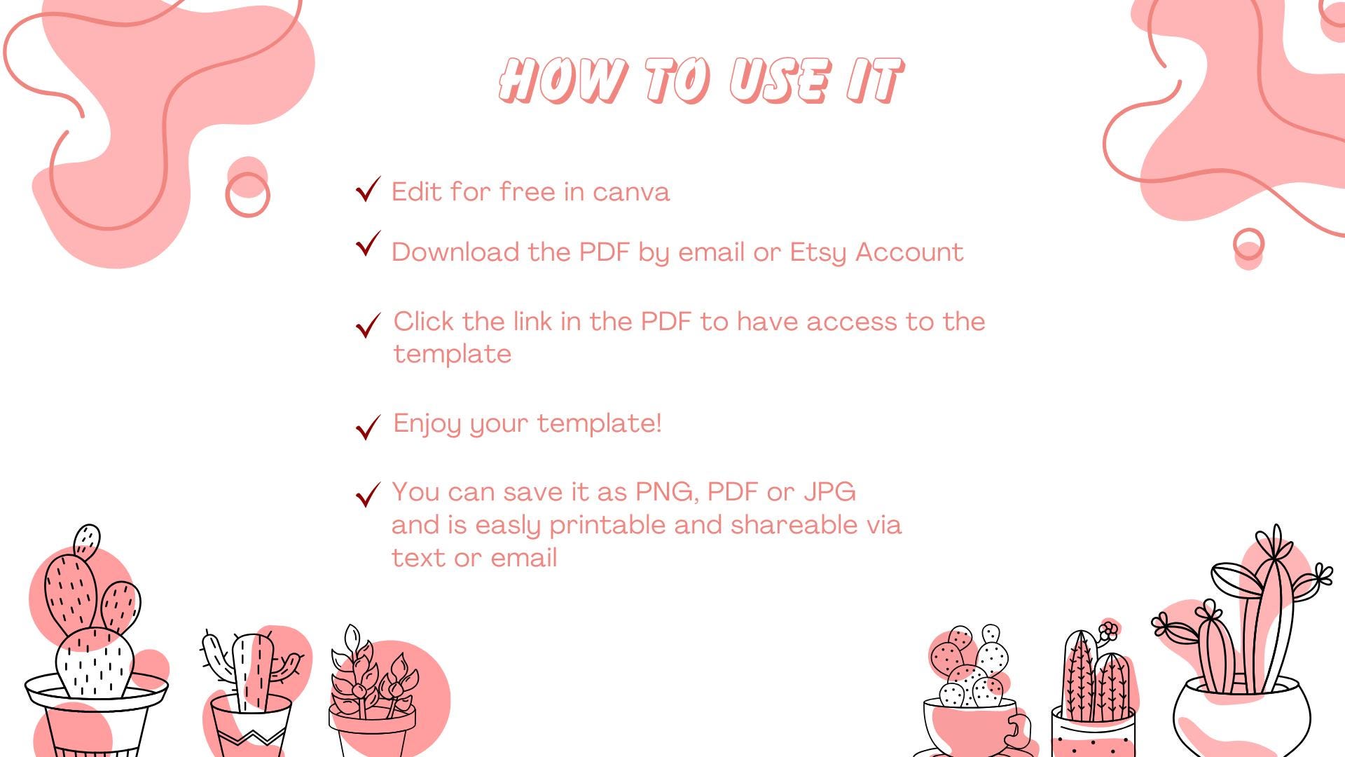 Editable Pink Presentation With Cactus Theme - Minimalist Design for ...